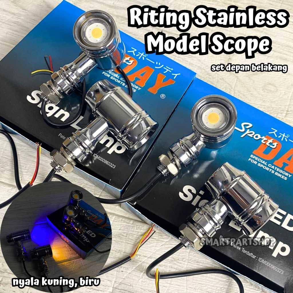 Jual LAMPU SEIN day ALUMINIUM RETENG LED MODEL STENLINS STAINLESS MODEL PALU BULAT KAPSUL MATRIX ...