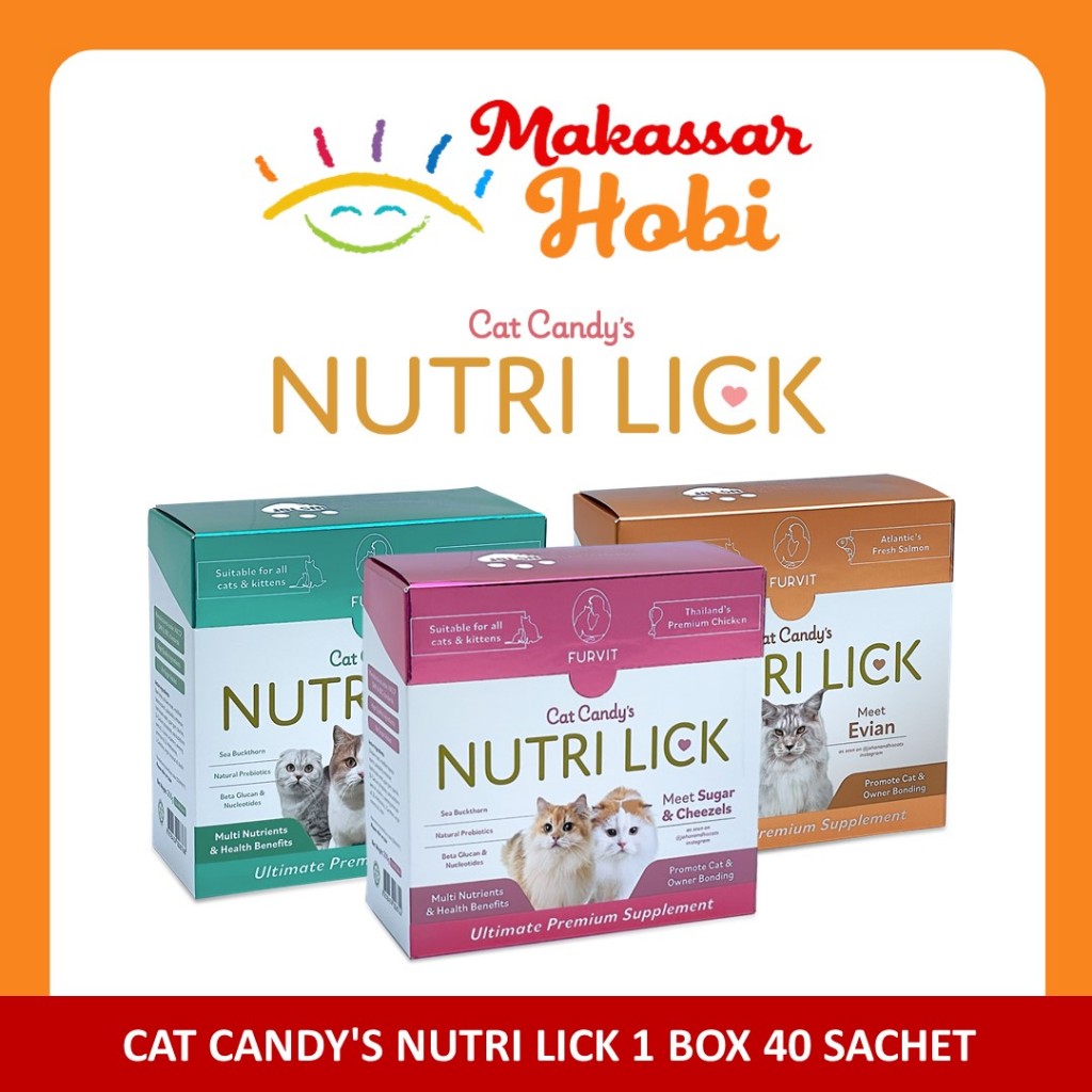 Jual Cat Candy's Nutri Lick 1 Box 40 Sachet Snack Vitamin Suplemen ...