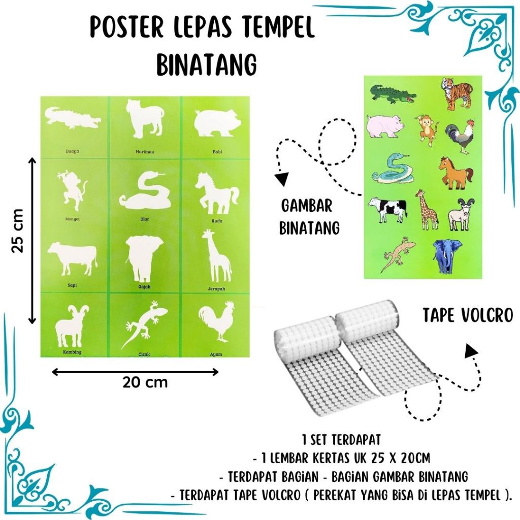 Jual Poster - Poster Interaktif - Poster Lepas Tempel Binatang - Mainan ... Jual Poster - Poster Interaktif - Poster Lepas Tempel Binatang - Mainan ...