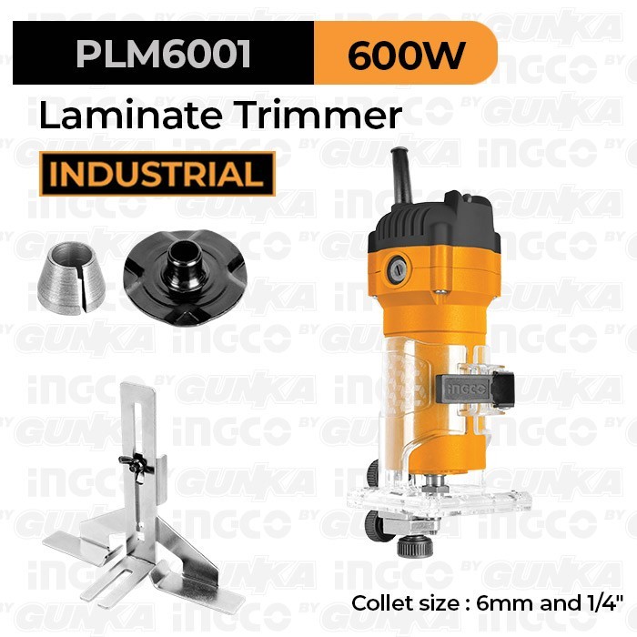 Jual Mesin Profil Kayu 6mm INGCO PLM6001 Laminate Router Trimmer 1/4 ...