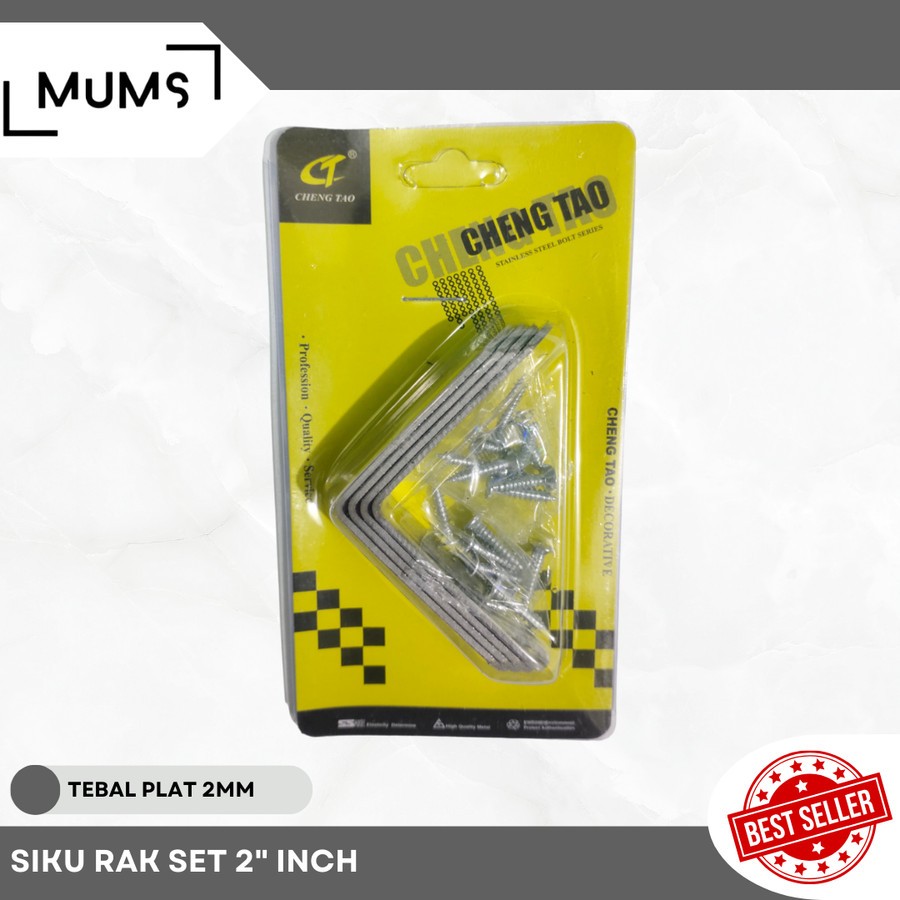 Jual GDMAS Plat Siku Rak Ambalan 2" Inch Set 4 Pcs / Siku Rak L Bracket ...