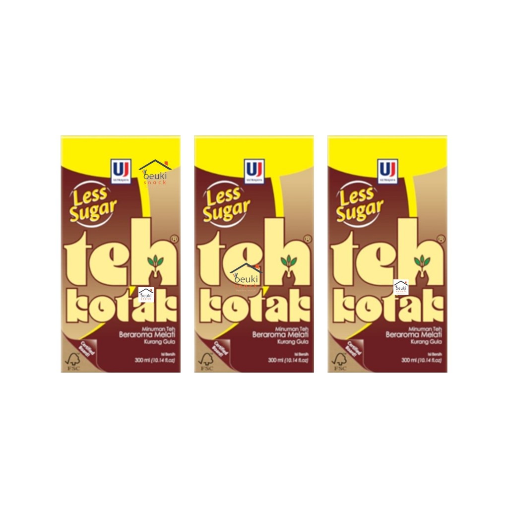 Jual 3PCS Teh Kotak Less Sugar Produk Ultra Jaya Minuman Teh Kemasan ...
