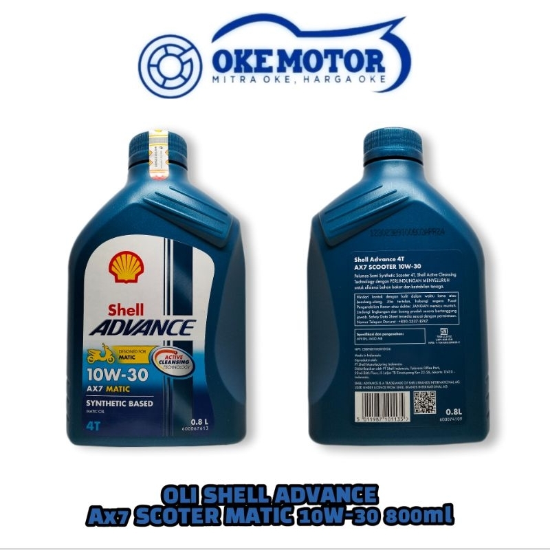 Jual Oli Shell Advance Ax7 Scooter Matic SAE 10W-30 800ML | Shopee ...