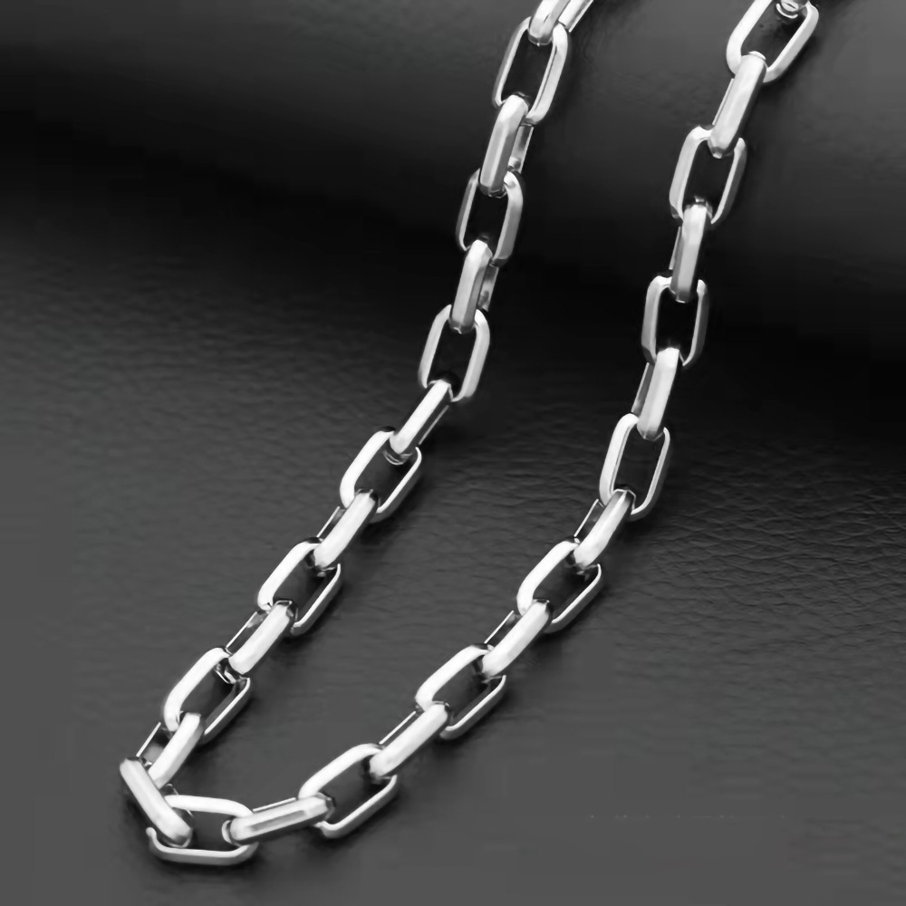 Jual Kalung Rantai Persegi Titanium Steel Silver 45cm / 50cm / 60cm ...