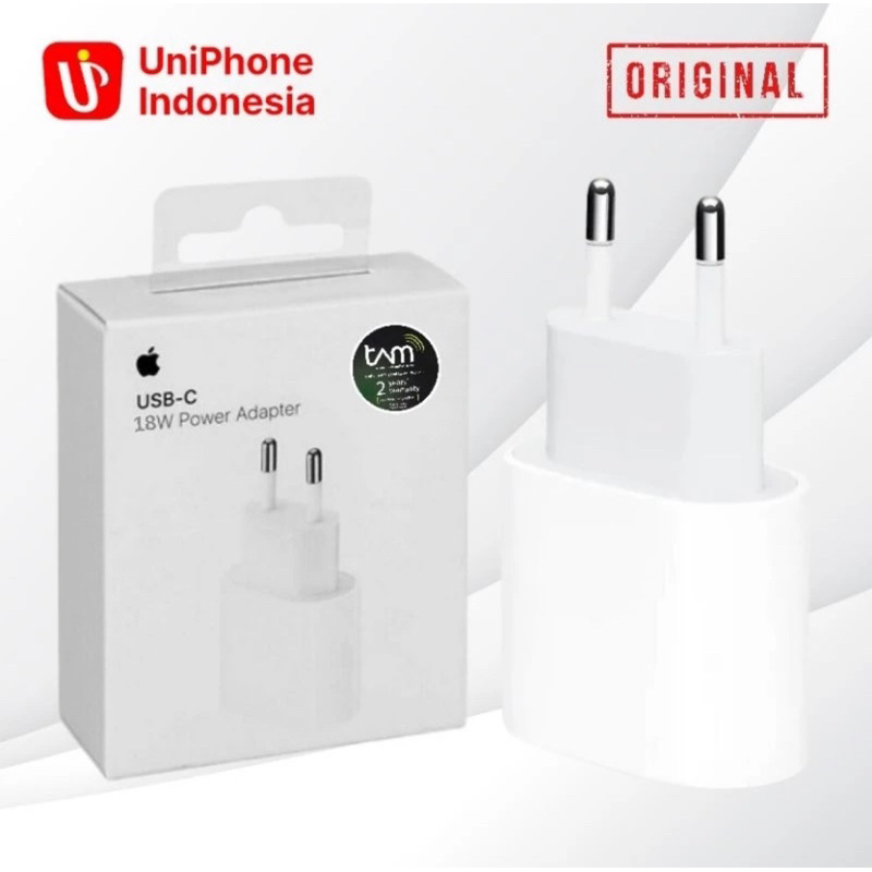 Jual Kepala Charger iPhone 18W USB-C Power Adapter for iPhone Garansi ...