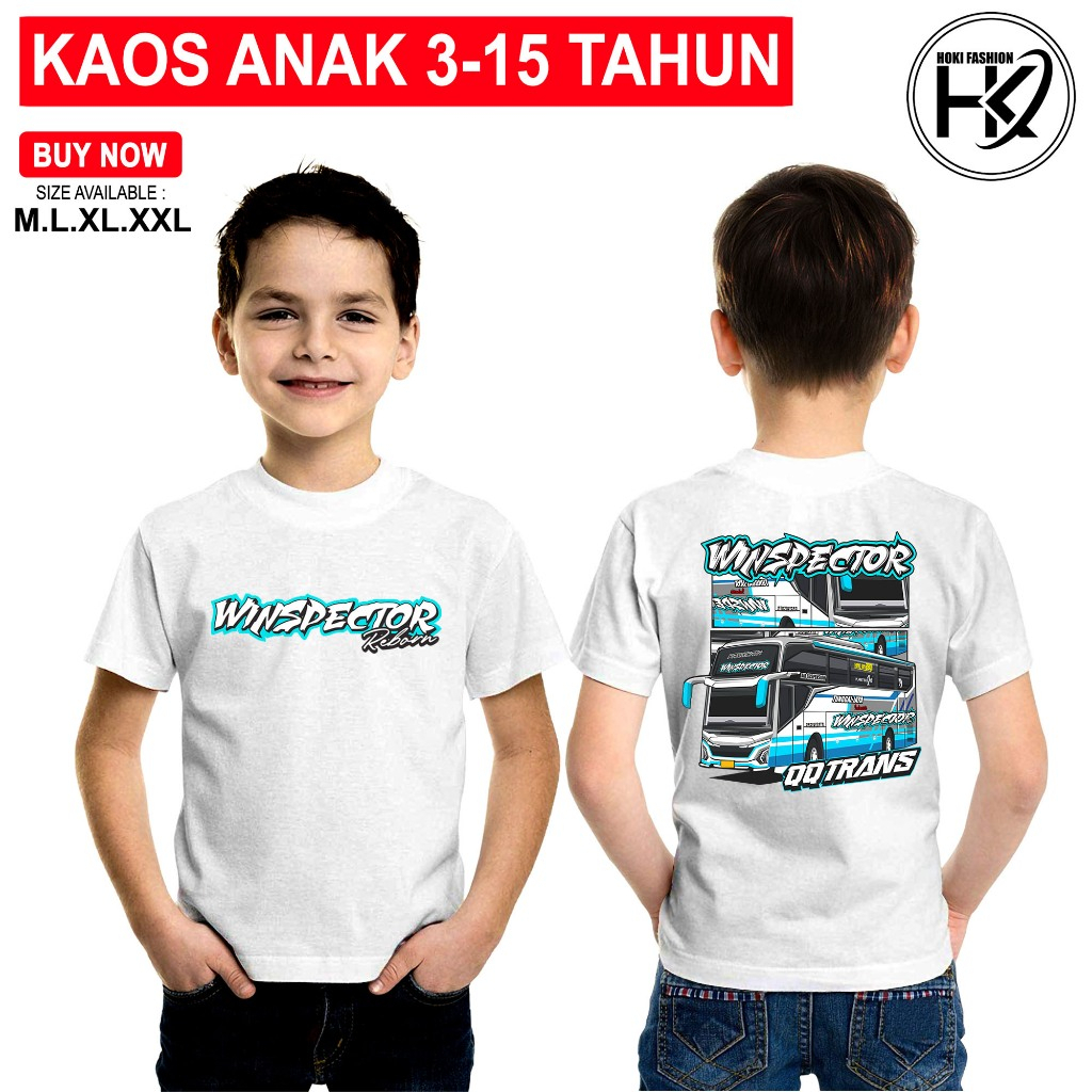 Jual KAOS BUS QQ TRANS WINSPECTOR BAJU ANAK BIS MANIA VEGAS usia 3-15 tahun | Shopee Indonesia