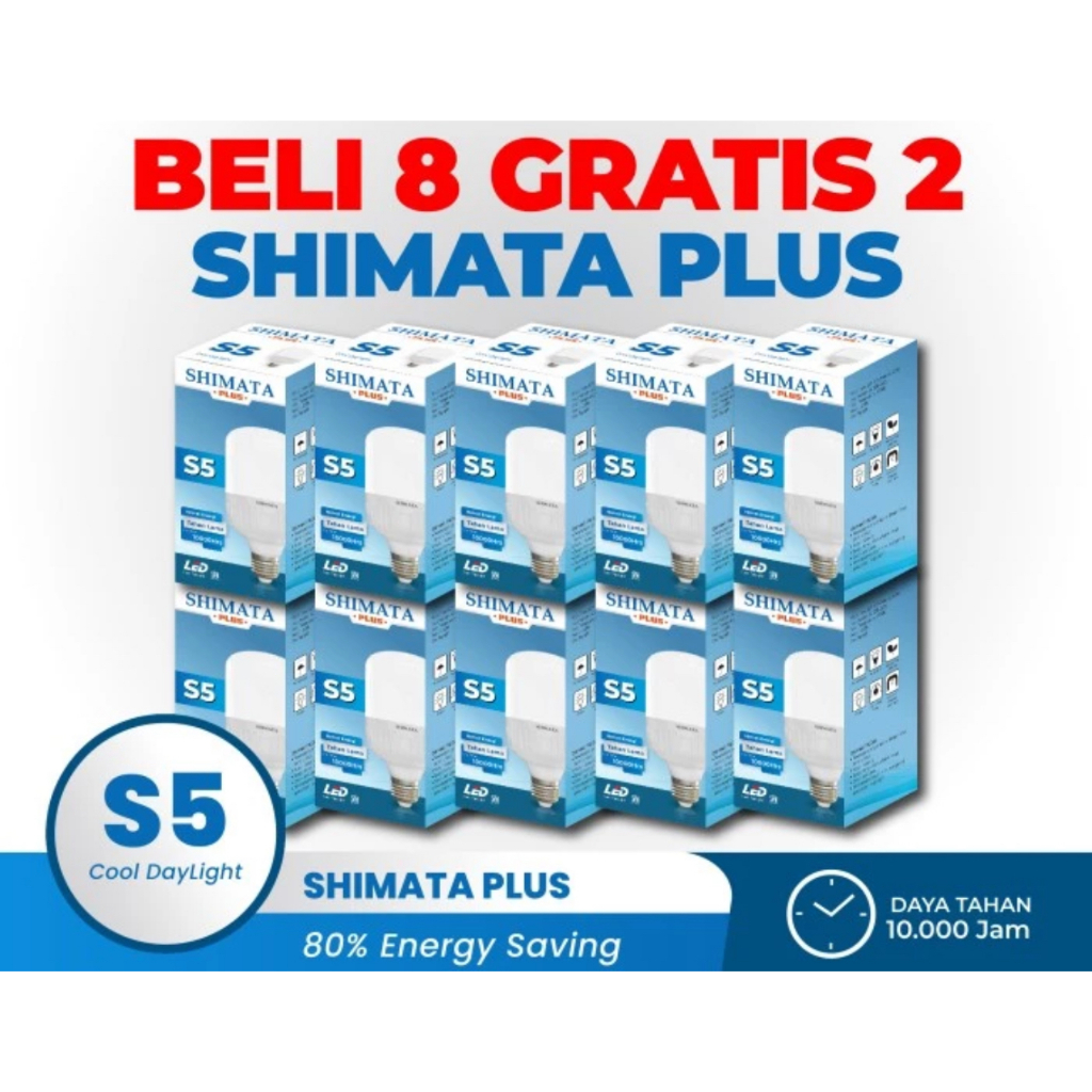 Jual PAKET HEMAT MURAH MERIAH 10PCS!! LAMPU BOHLAM LED SHIMATA PLUS 5W ...