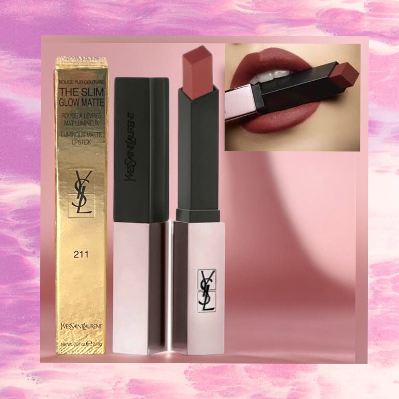 Jual YSL The Slim Glow Matte Lipstick Shade 211 Transgressive Cacao ...