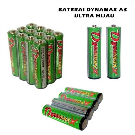 Jual BATERAI AAA A3 DYNAMAX HIJAU ULTRA BLACK 1.5VOLT BATTERY POWER ...