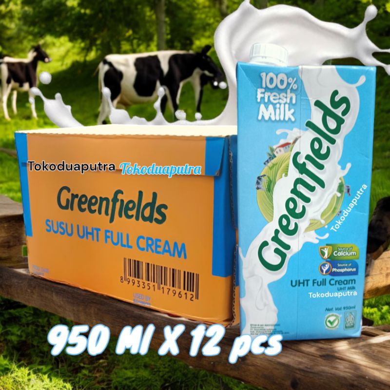 Jual Greenfields Full Cream 950 ml X 12 pcs / Greenfield susu Uht MIlk full cream | Shopee Indonesia