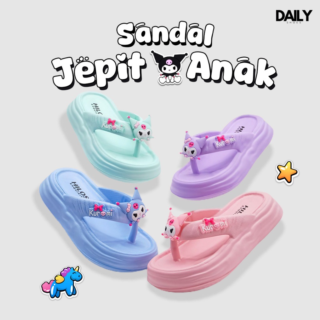 Jual Sandal Anak Perempuan Sandal Jepit Anak Kuromi Sendal Anak ...