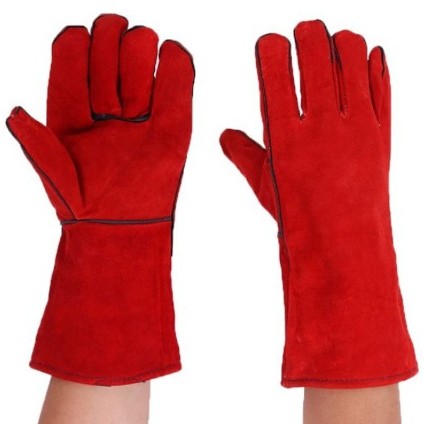 Jual Sarung Tangan Las Kulit Lokal Panjang 14inch Merah | Shopee Indonesia