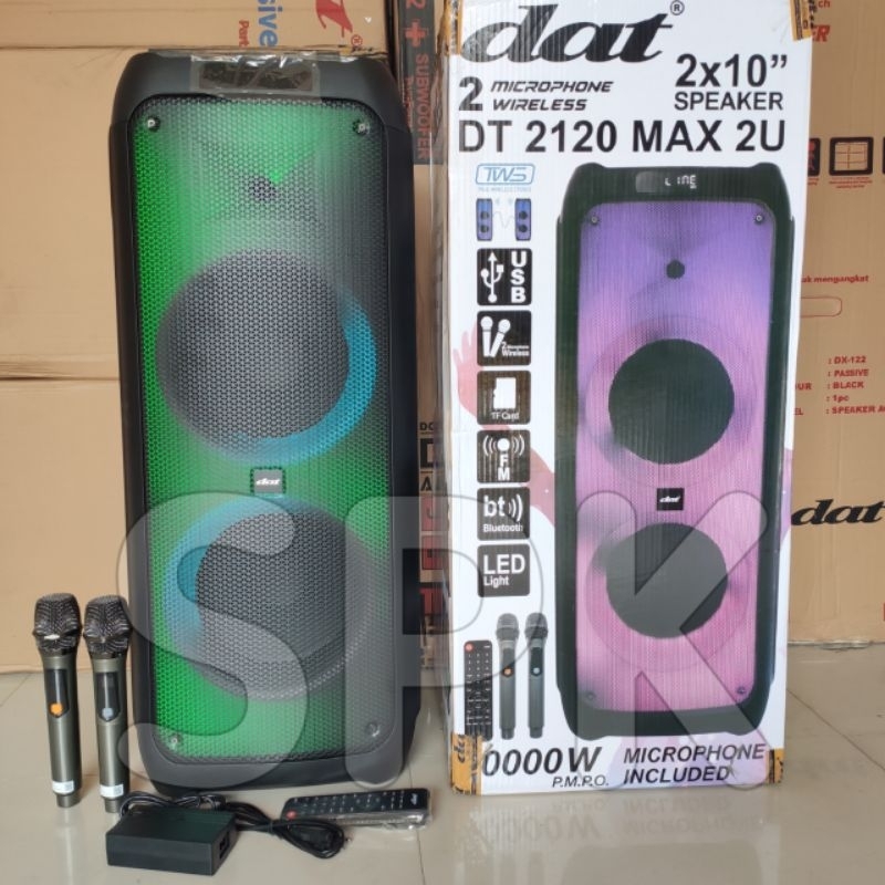 Jual Speaker Portable DAT DT 2120 MAX 10 inch 2 Mic Wireless | Shopee ...