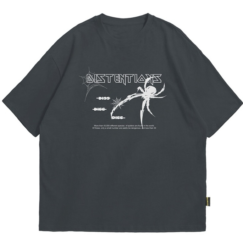 Jual Distention T-Shirt Oversize Dark Grey | Spider abu tua Kaos ...