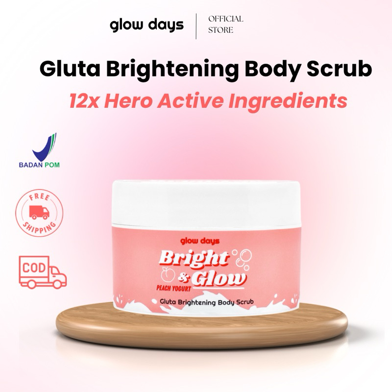 Jual [1PCS] Bright and Glow Peach Yogurt Gluta Brightening Body Scrub ...