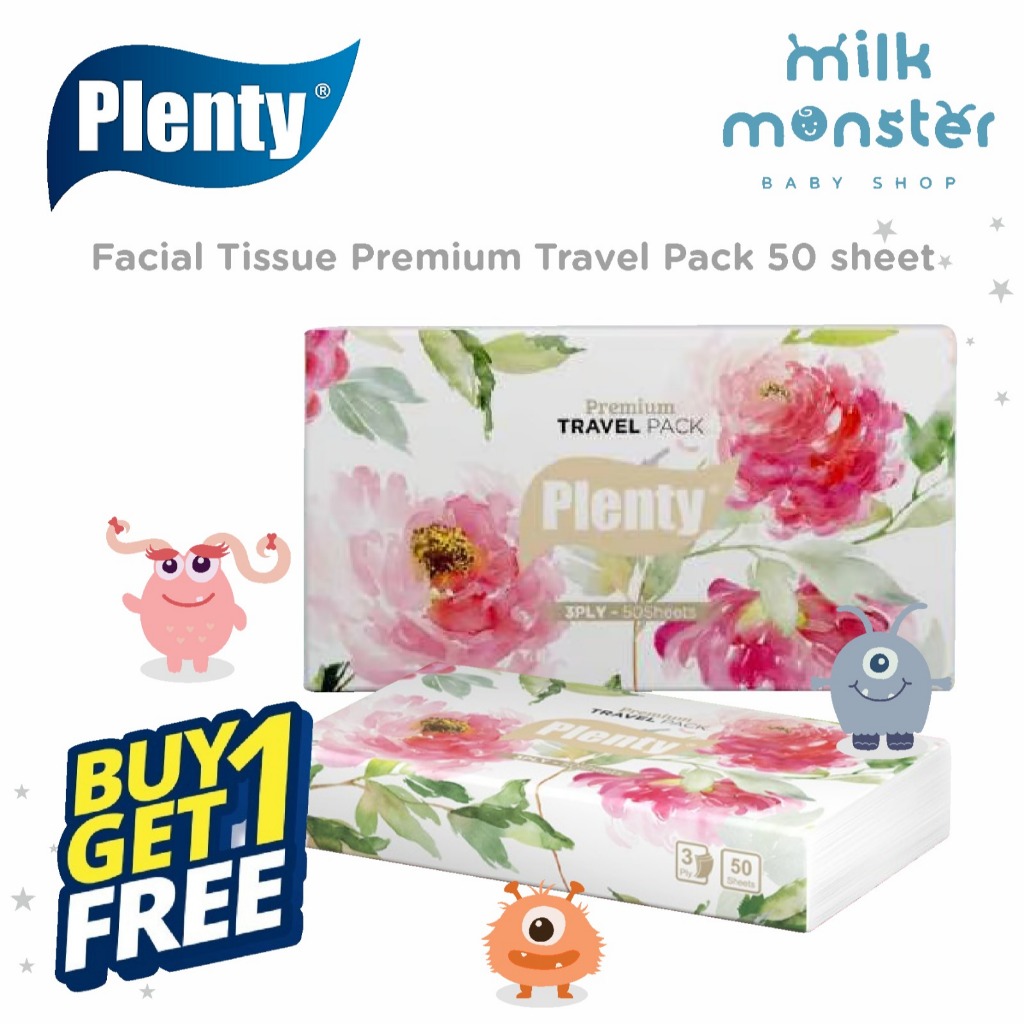 Jual Plenty Facial Tissue Premium Travel Pack 50 sheet / Tissu Travel ...