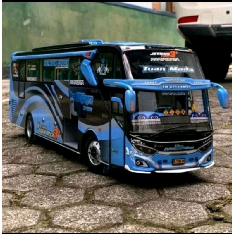 Jual miniatur bus telolet basuri full lampu aska wijaya tuan muda | Shopee Indonesia