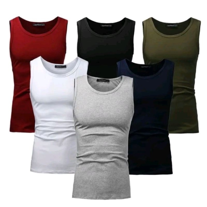 Jual PAKET HEMAT 6 PCS Singlet Kaos Singlet Singlet Polos Singlet Kaos ...