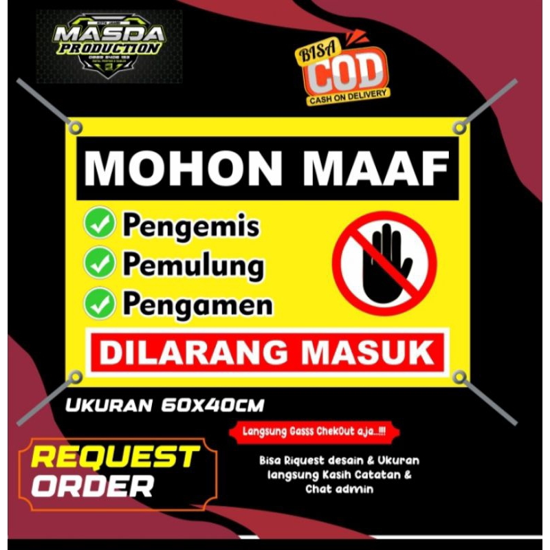 Jual Cetak Banner Pemulung Dilarang Masuk Murah Cepat Gratis Desain ...