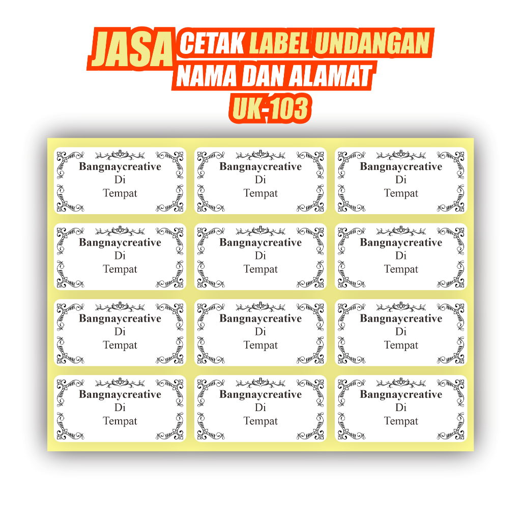 Jual CETAK LABEL UNDANGAN 103 BERMOTIF NAMA DAN ALAMAT | PROSES KILAT ...