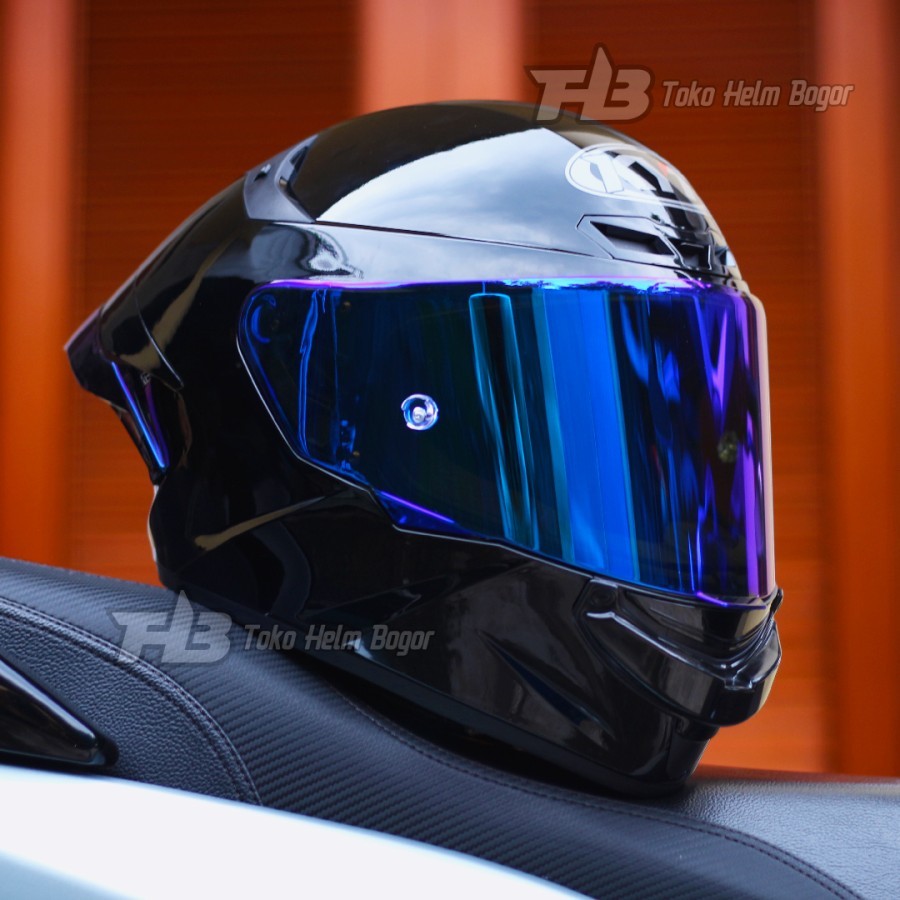 Jual KYT TT Course Black visor BLUE spoiler RTF BLUE mouthpad SMOKE ...
