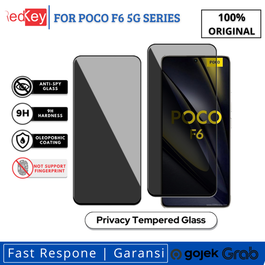 Jual Redkey Tempered Glass Anti Spy Poco F6 5G Premium Anti Gores Privacy | Shopee Indonesia
