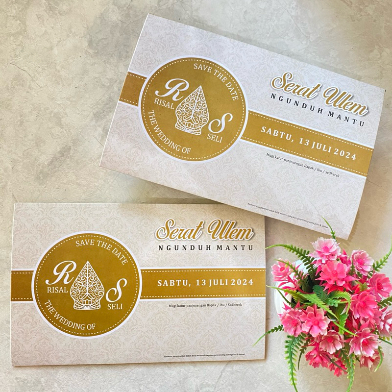 Jual Undangan Serat Ulem Kop Tema Coklat Undangan Nikah Undangan ...