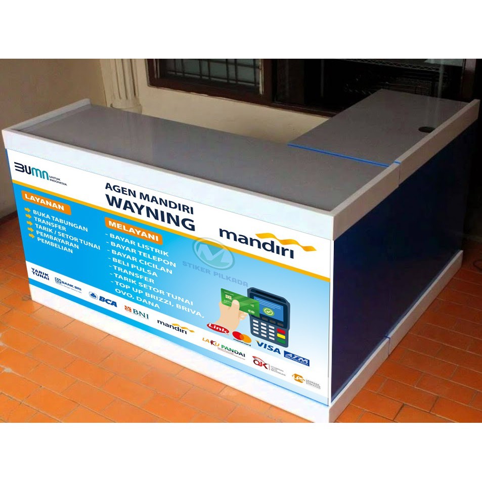 Jual BANNER MEJA KASIR AGEN MANDIRI MODEL 1 ( CUSTOM NAMA AGEN TULIS DI ...