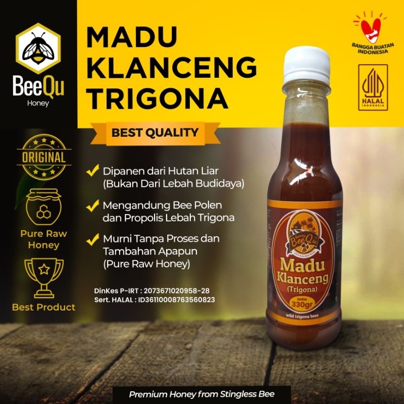 Jual Madu Klanceng Trigona Kelulut Murni 100% Asli 330 gram - BeeQu ...