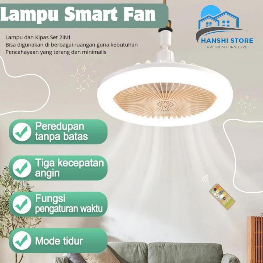Jual [Hanshi] Lampu kipas Angin AC 50 Watt Remote control LED lampu ...