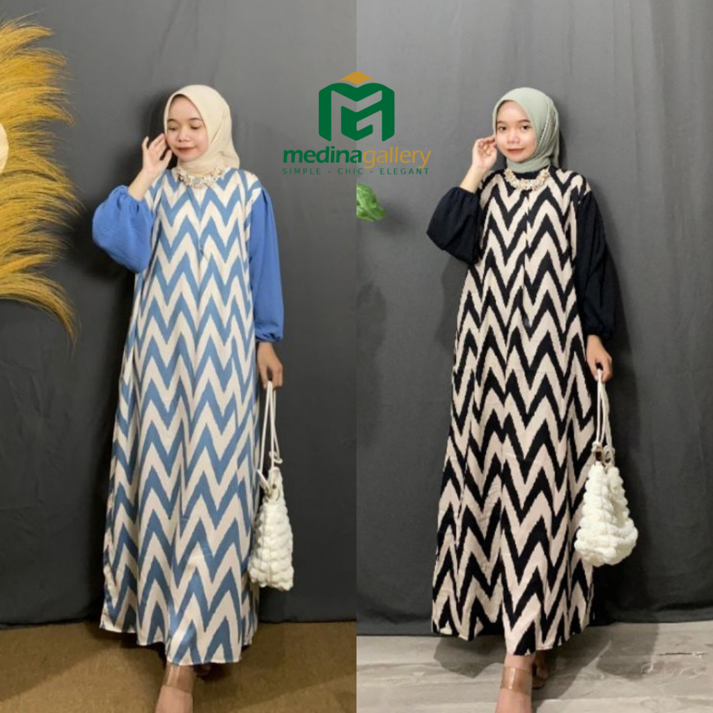 Jual Belvina Dress Rayon Premium Mix Crinkle Airflow / Gamis Motif ...
