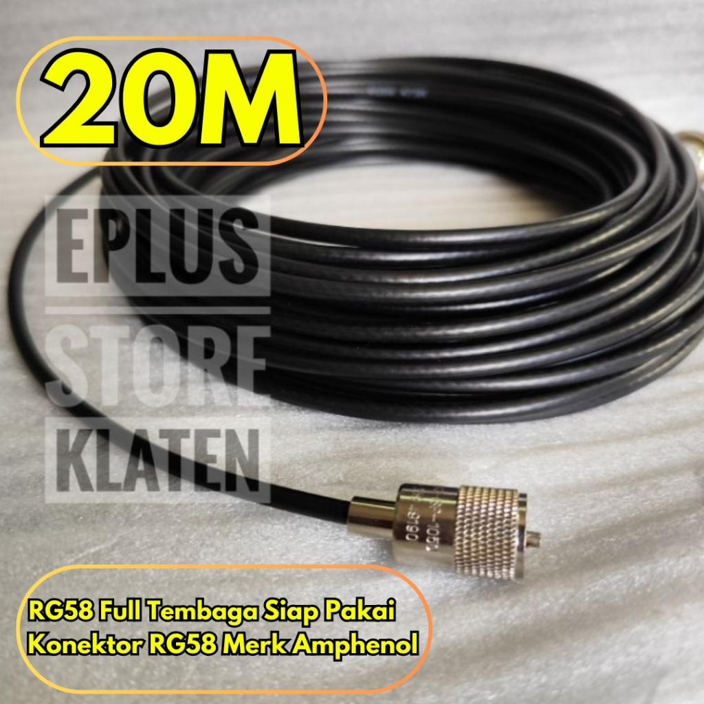 Jual kabel rg58 50 ohm cable coaxial full tembaga 20m siap pakai K147 | Shopee Indonesia