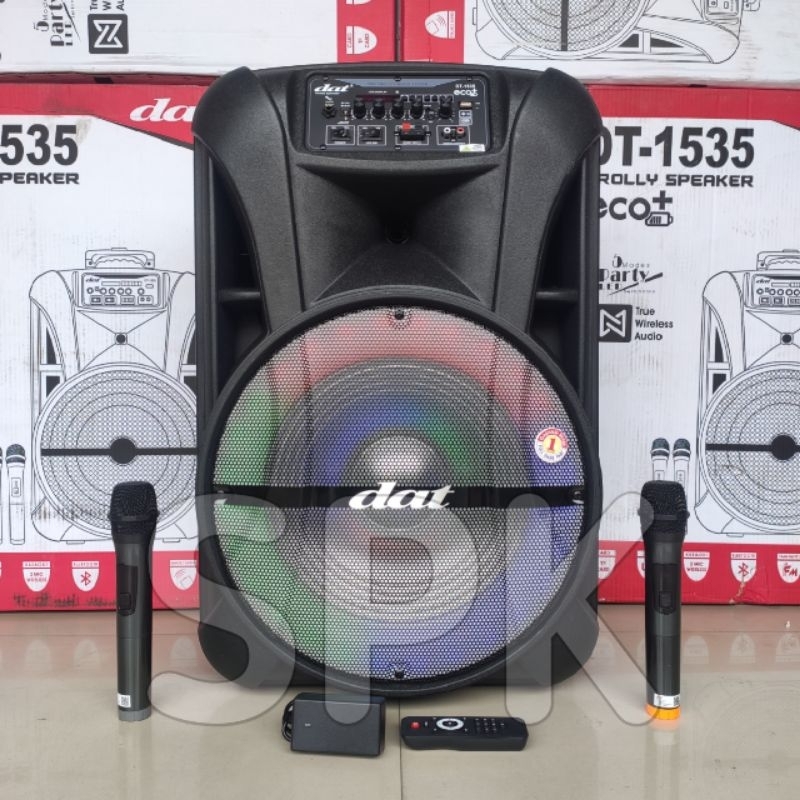 Jual Speaker Portable DAT DT 1535 15 inch 2 Mic Wireless | Shopee Indonesia