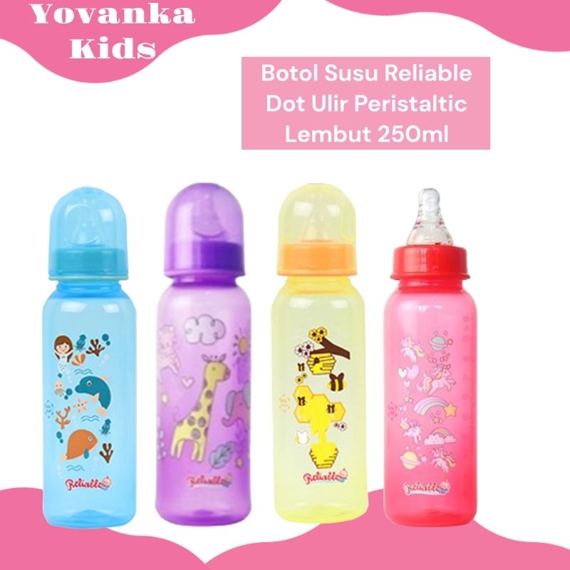 Jual Botol Susu Reliable 250 Ml/125 Ml Dot Ulir Peristaltic Corak Lucu ...