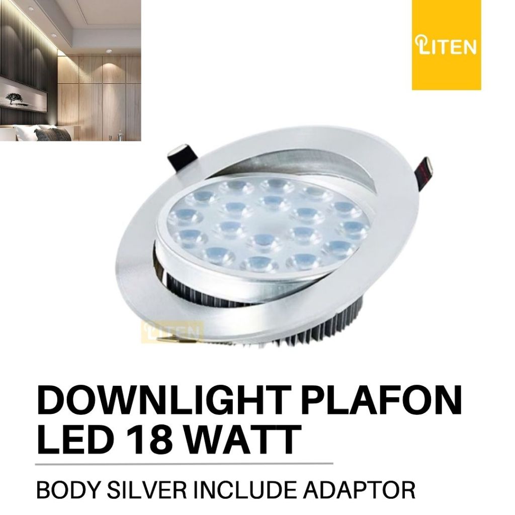 Jual Downlight LED 18 watt Mata Banyak Body Silver 18w Spotlight Plafon ...
