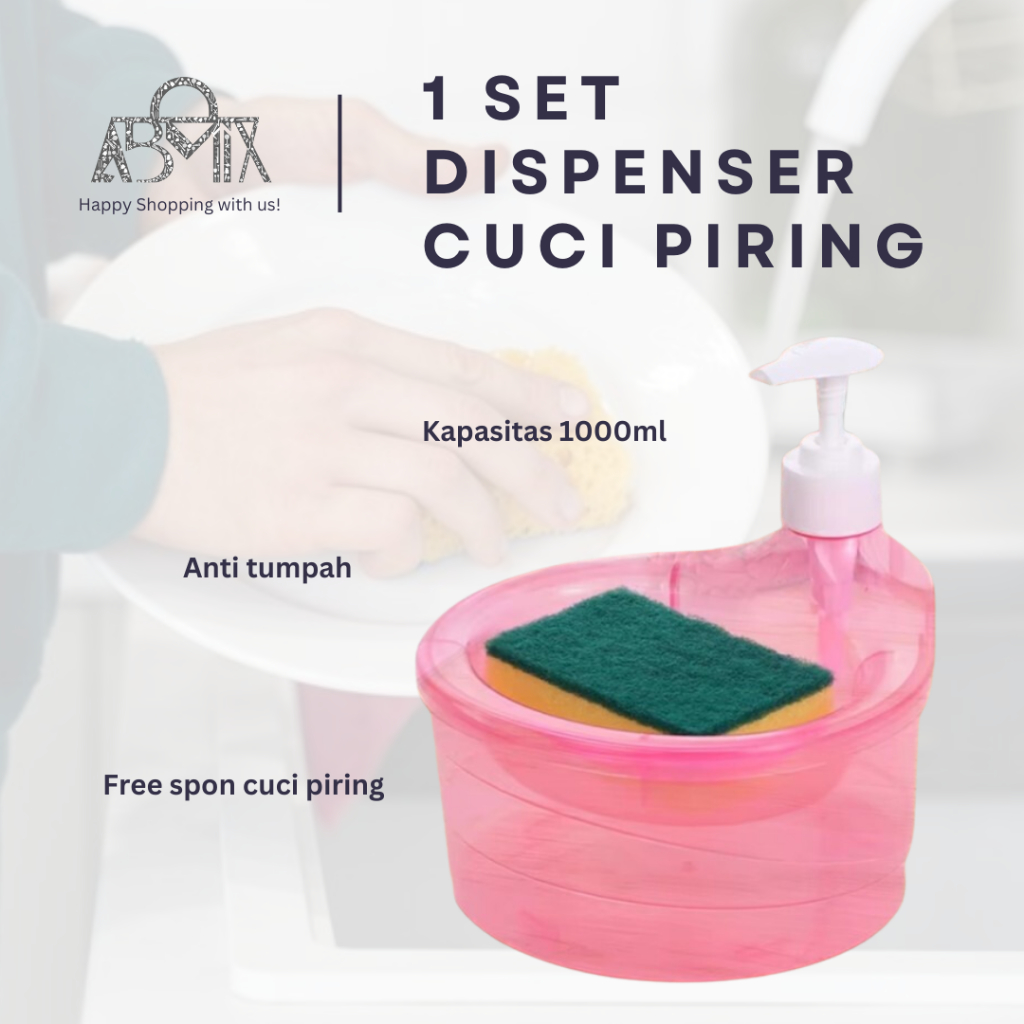 Jual Tempat Wadah Sabun Cuci Piring + Spons Model Bulat Dispenser Botol ...