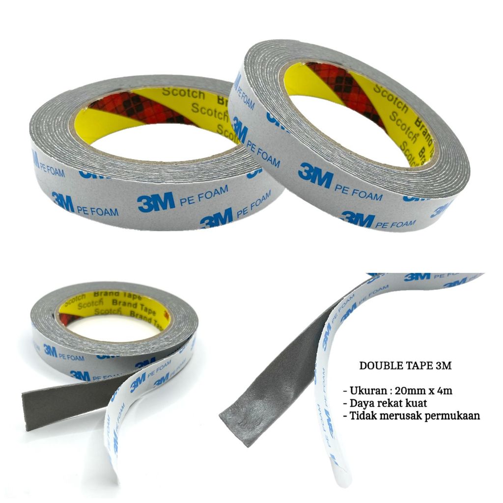 Jual 3M Double Tape 3M PE Foam / Solasi BB Busa 20mm X 4.0 M Doble Tape ...