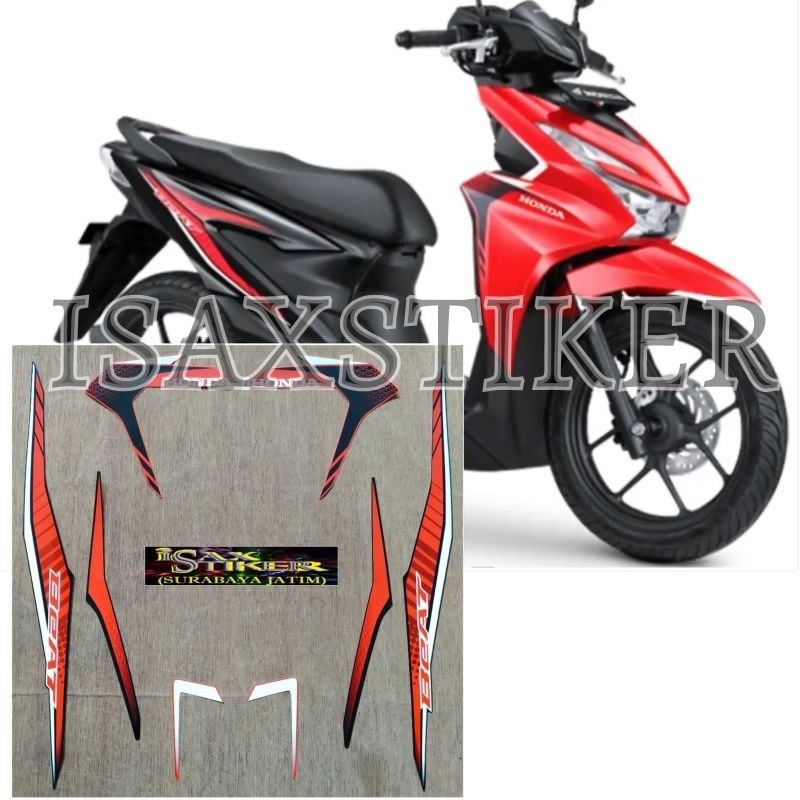 Jual Striping Original Honda Beat merah hitam tahun 2024 | Shopee Indonesia