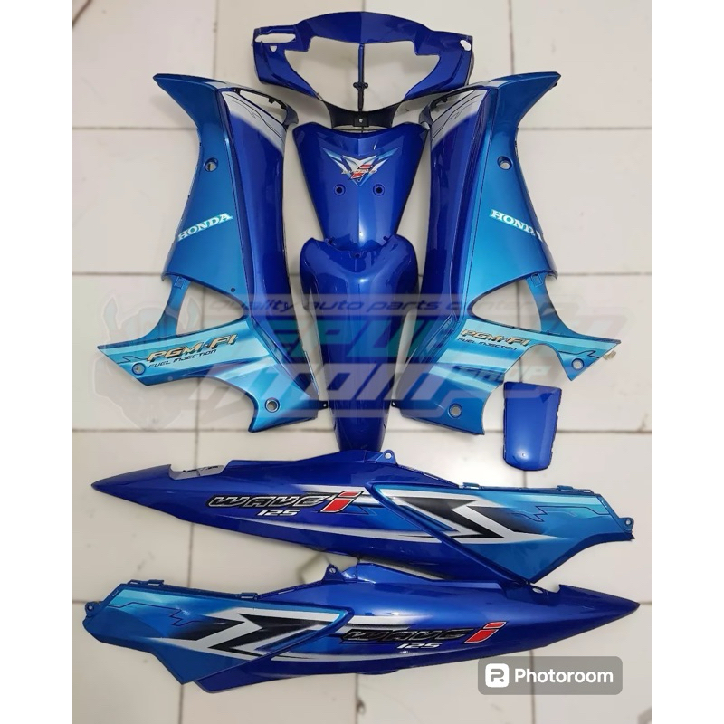 Jual cover body supra x 125 biru blue ice custom striping model wave ...