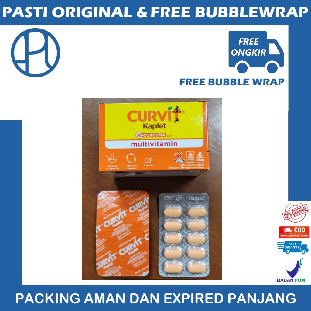 Jual CURVIT PER STRIP 10 KAPLET MULTIVITAMIN | Shopee Indonesia