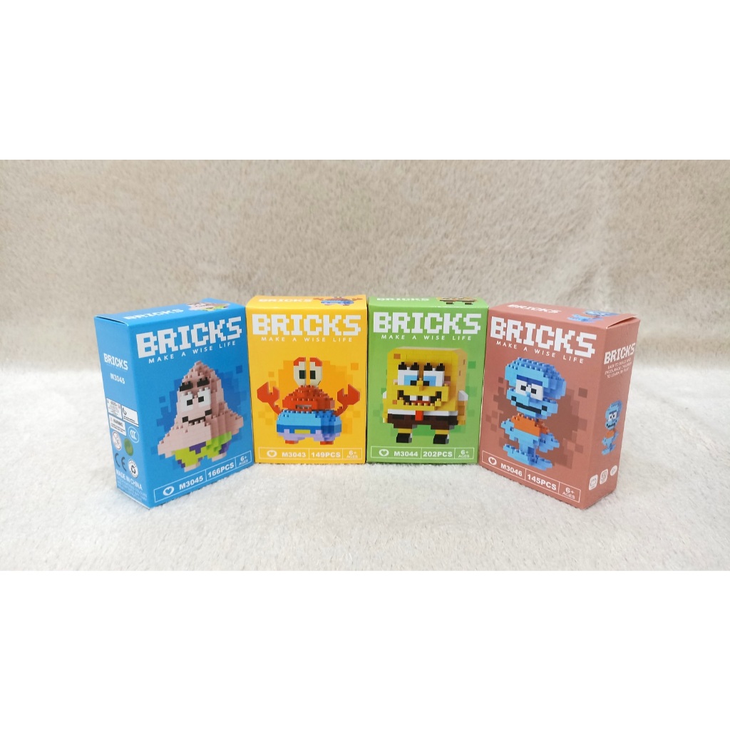 Jual Mainan Balok Building Block Nano Bricks Mainan DIY Mini SpongeBob ...