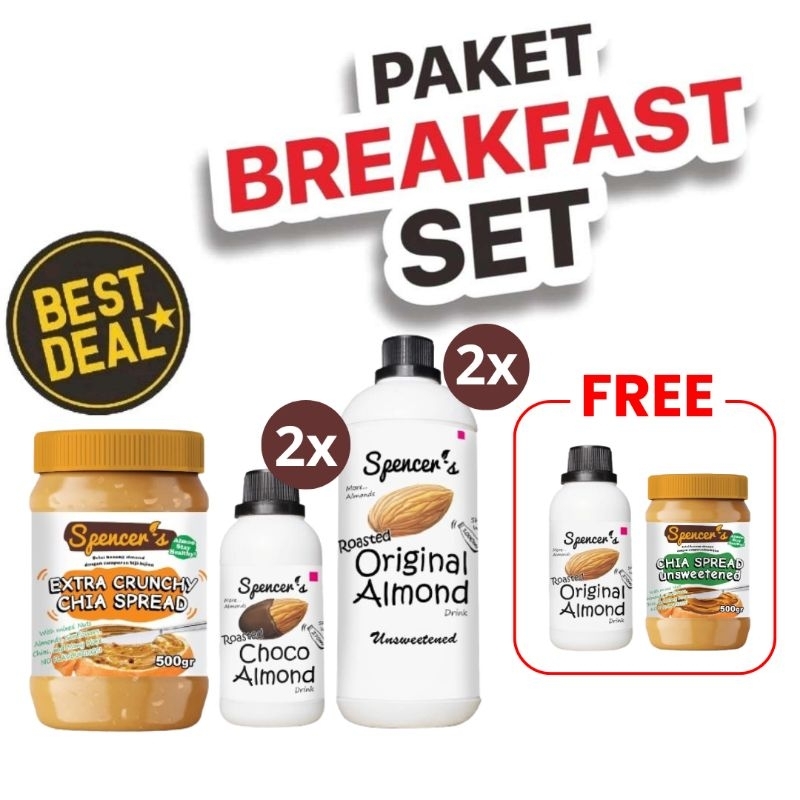 Jual PROMO BUNDLING Paket Healthy Breakfast Set Susu Almond dan Chia ...