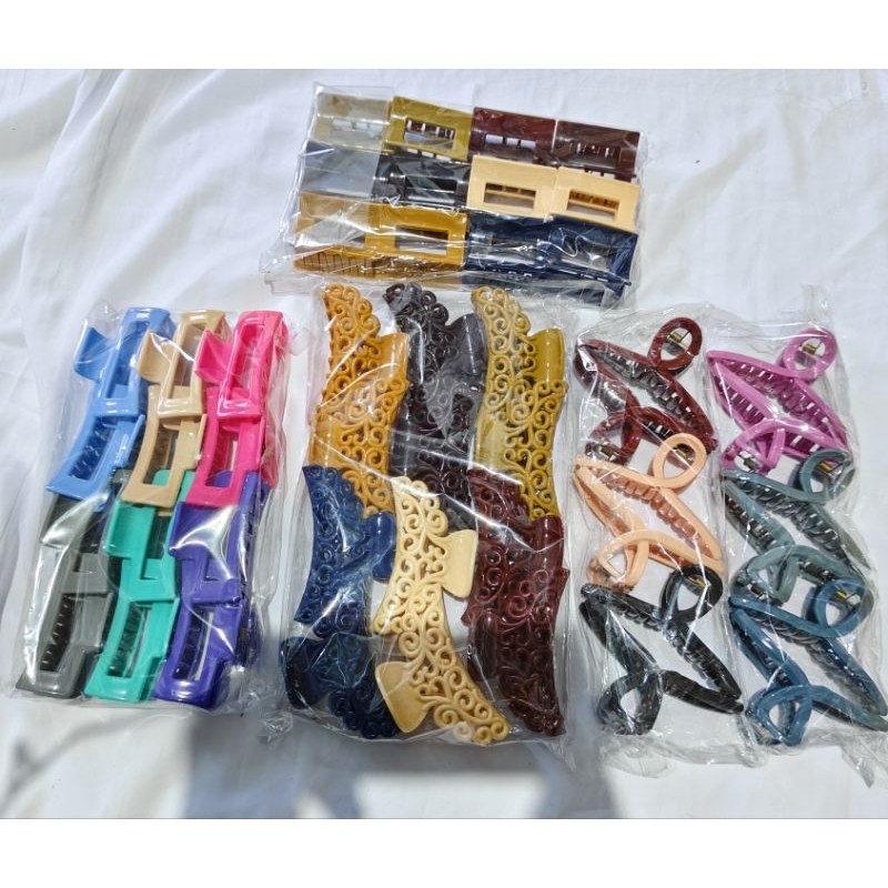 Jual 12 pcs jepit sabit jepit kotak ijepit rambut silang jepit batik ...