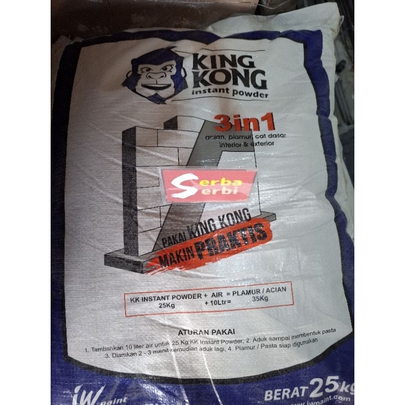 Jual (/SAK 25KG KINGKONG SEMEN PUTIH) Acian 3in1 plamir instant ...