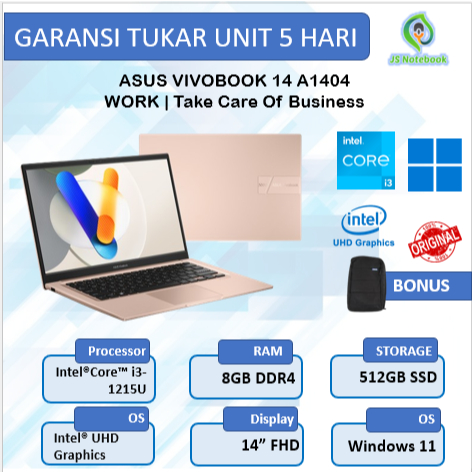 Jual Asus Vivobook 14 A1404 i3 1215U 8GB 512GB W11+OHS 14.0"FHD ...