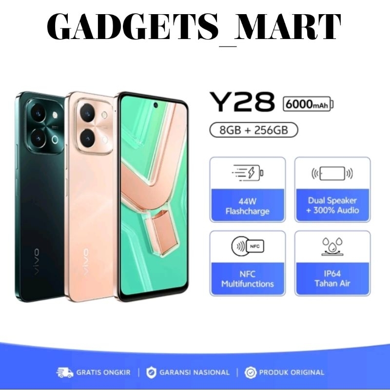 Jual Vivo Y28 8GB 256GB | Helio G85 Dual Speaker IP64 Tahan Air Battery 6000mAh 44W FlashCharge ...