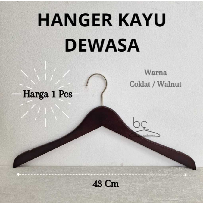 Jual GANTUNGAN BAJU HANGER KAYU HITAM | Shopee Indonesia