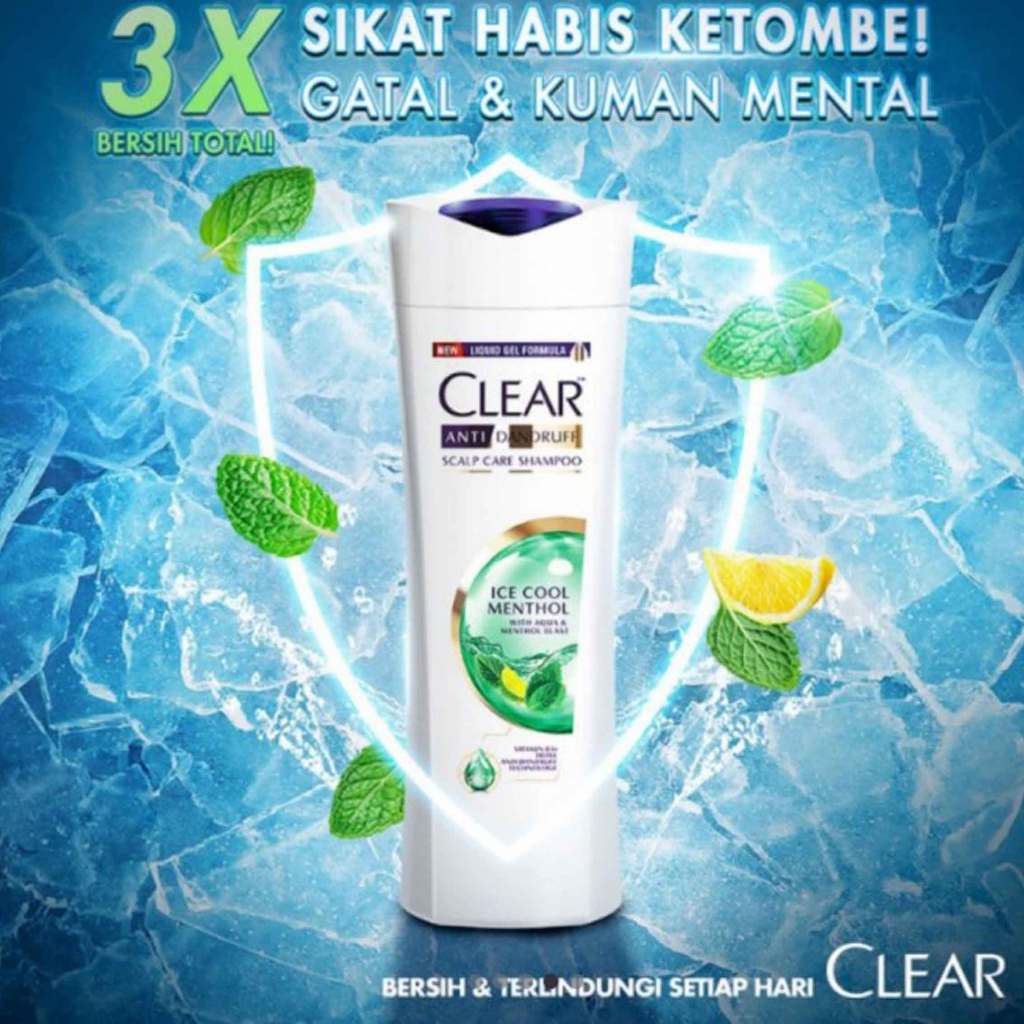 Jual Clear Shampoo / Shampoo Ice Cool Menthol / Shampoo Triple Anti ...