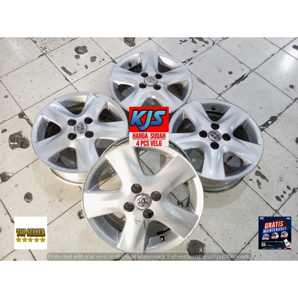 Jual Velg Mobil Copotan Bekas R15 Ori Yaris Pcd 4x100 Ring 15 Buat Vios Sigra Calya Sirion Pelek ...