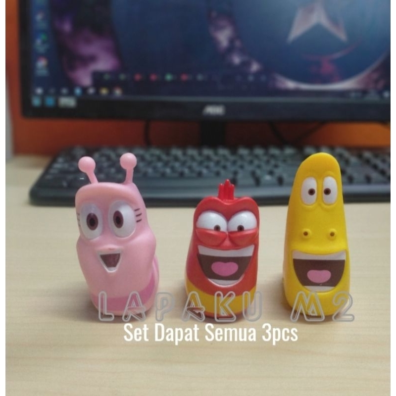 Jual Mainan Figure Larva Yellow Red and Pink Set isi 3pcs | Shopee ...